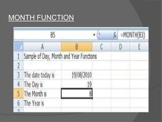 MICROSOFT EXCEL IF,MONTH AND TODAY FUNCTION | PPTX