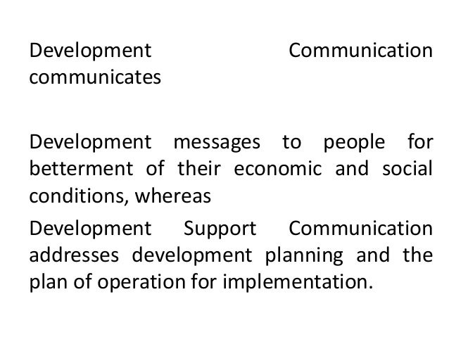 DEvelopment communication
