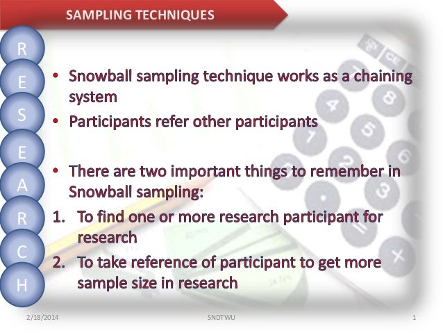 Sampling methods- Random, Systematic and Snowball