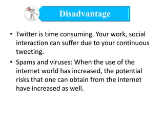 Facebook,Twitter and Linkedin. advantages and Disadvantages | PPT