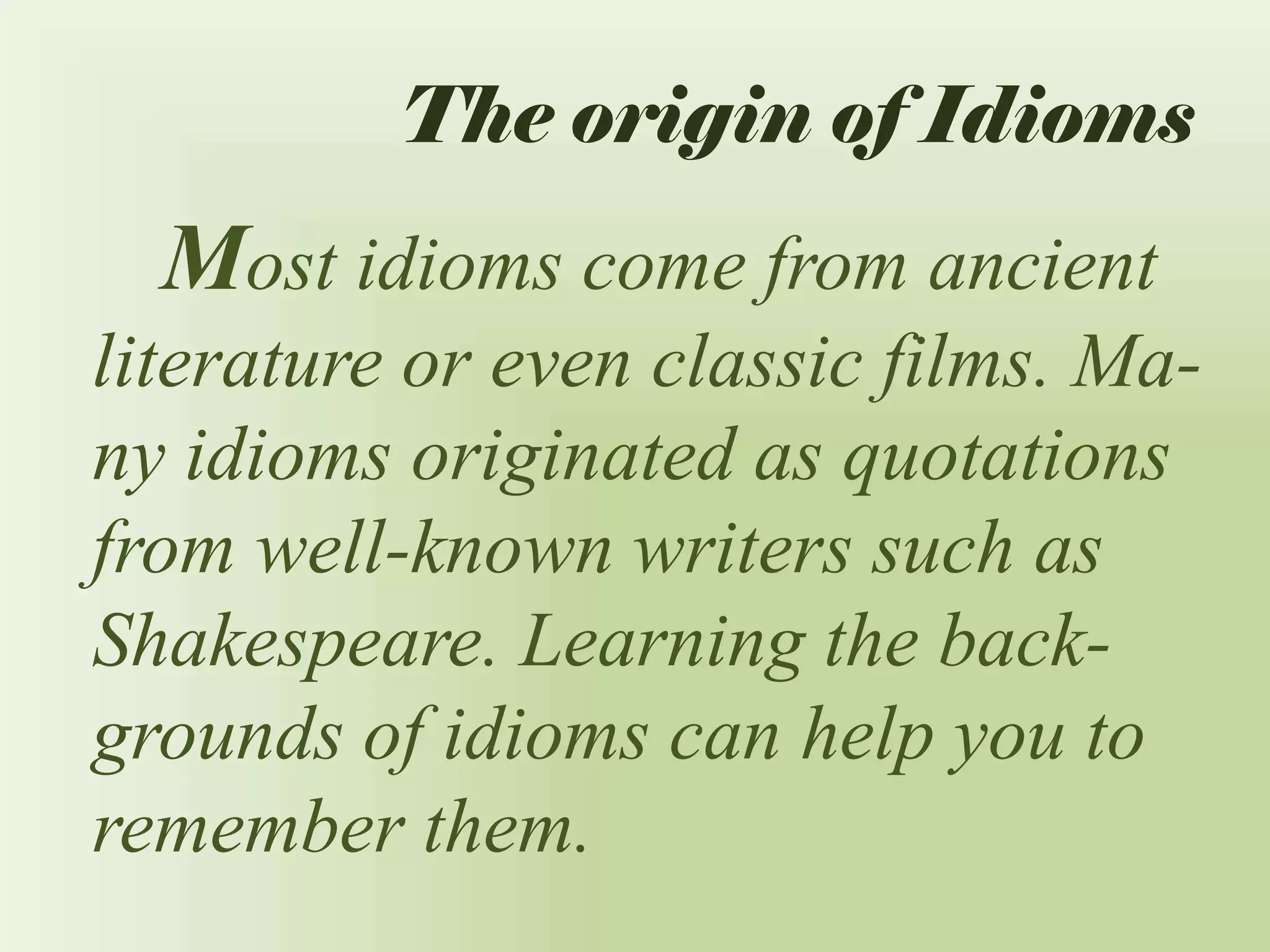 Idioms | PPTX
