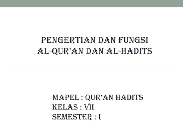 pengertian dan fungsi QurDis | PPTX