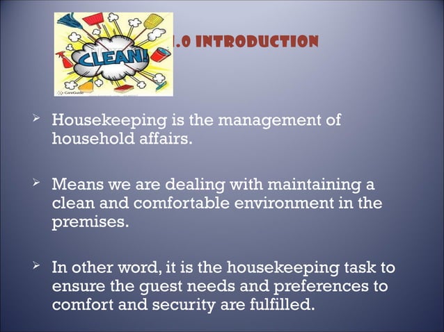 Chapter 1 : Introduction of Housekeeping Department | PPT | Bath and ...