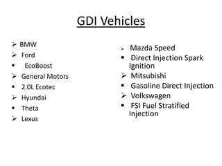Gasoline Direct-Injection Engines (GDI) | PPTX