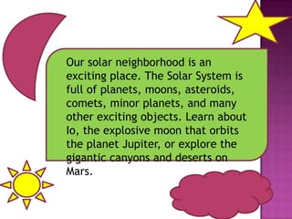 discovering the outer space (THE PLANETS) :) | PPT
