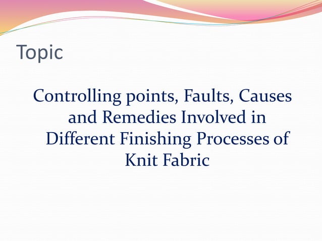 Controlling points, Faults, Causes and Remedies Involved in Different ...