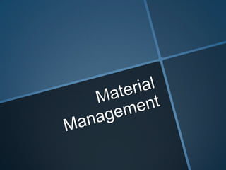 Material management on construction site | PPTX