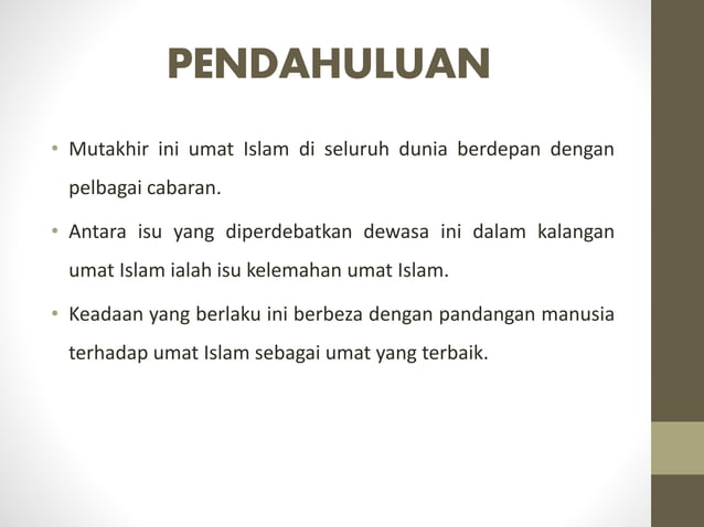 REALITI DUNIA ISLAM KINI, CABARAN, HALANGAN SERTA STRATEGI MENGHADAPI ...