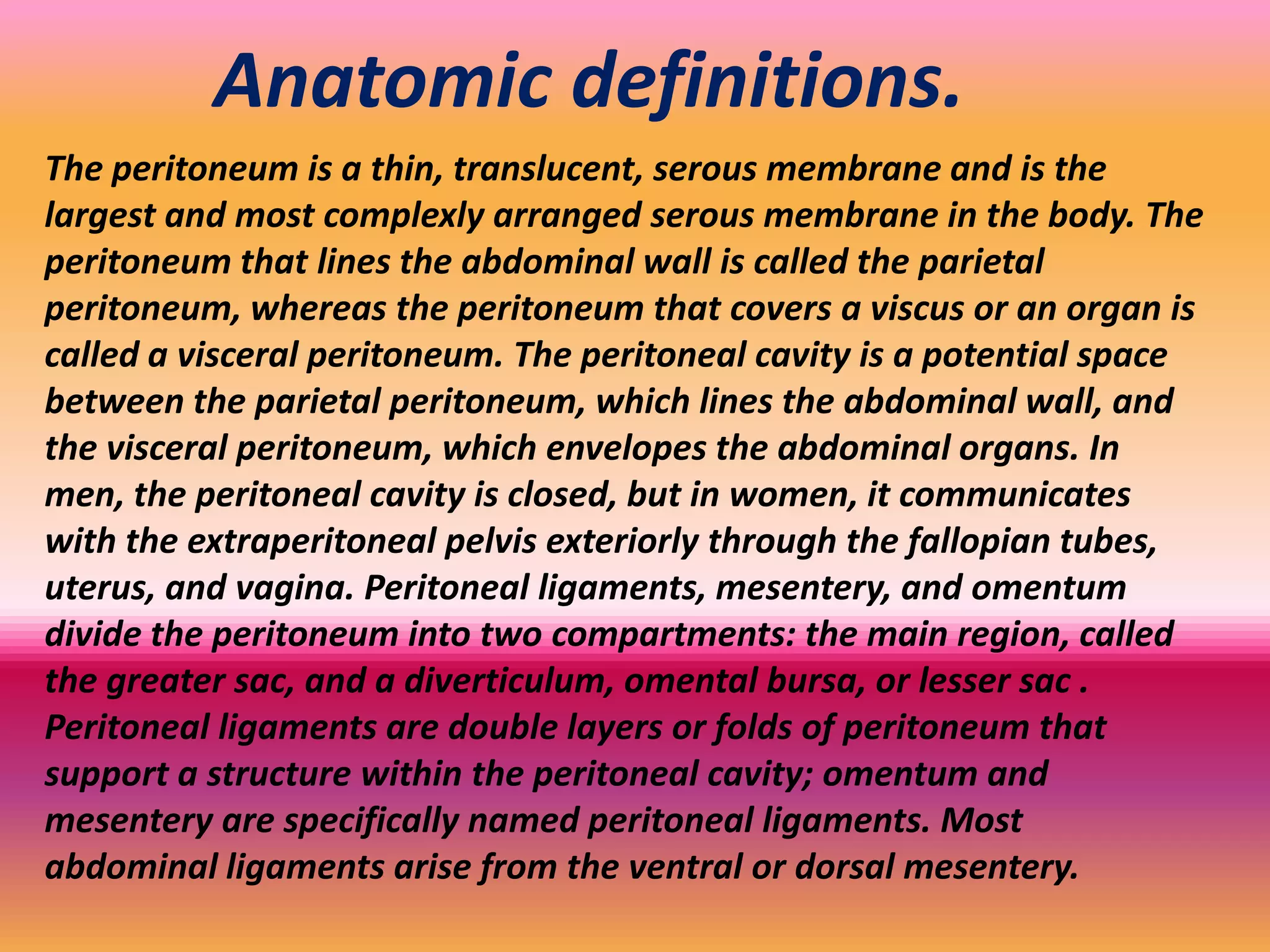 Presentation1.pptx imaging of the peritoneum and mesentry. | PPTX
