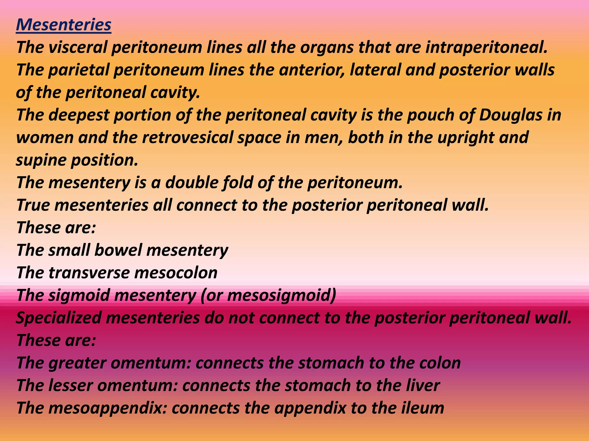 Presentation1.pptx imaging of the peritoneum and mesentry. | PPTX