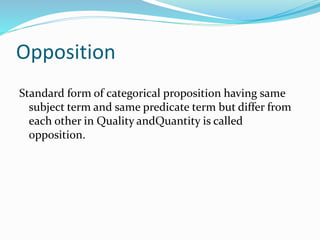 Traditional Square of opposition | PPTX