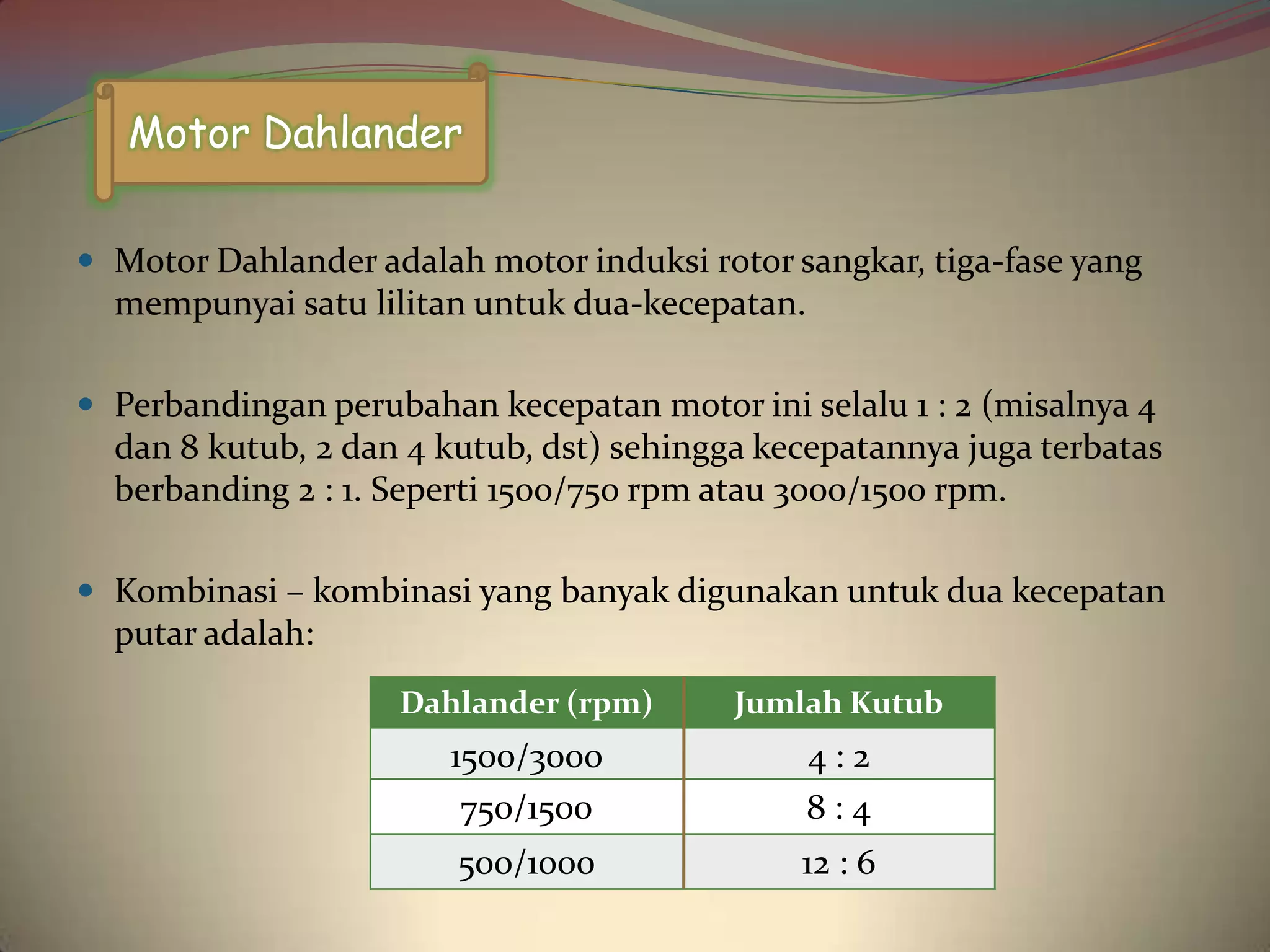 mengatur kecepatan motor induksi dengan mengubah jumlah kutub | PPTX