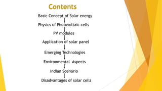 Solar energy and PV cells | PPTX