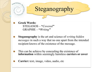 Steganography | PPT