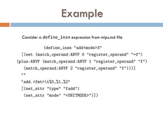 GCC RTL and Machine Description | PPTX