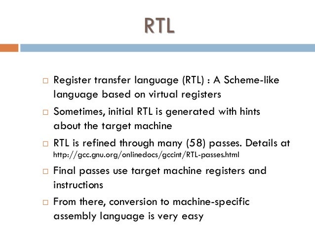 GCC RTL and Machine Description