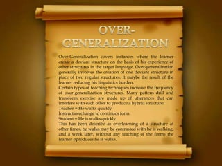 A NON-CONTRASTIVE APPROACH TO ERROR ANALYSIS | PPT