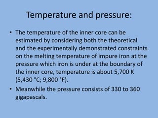 Earth´s inner and outer core (Presentation #1 Biology L2 project) | PPT