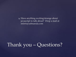 OSDC- Intro to Full stack javascript development | PPT