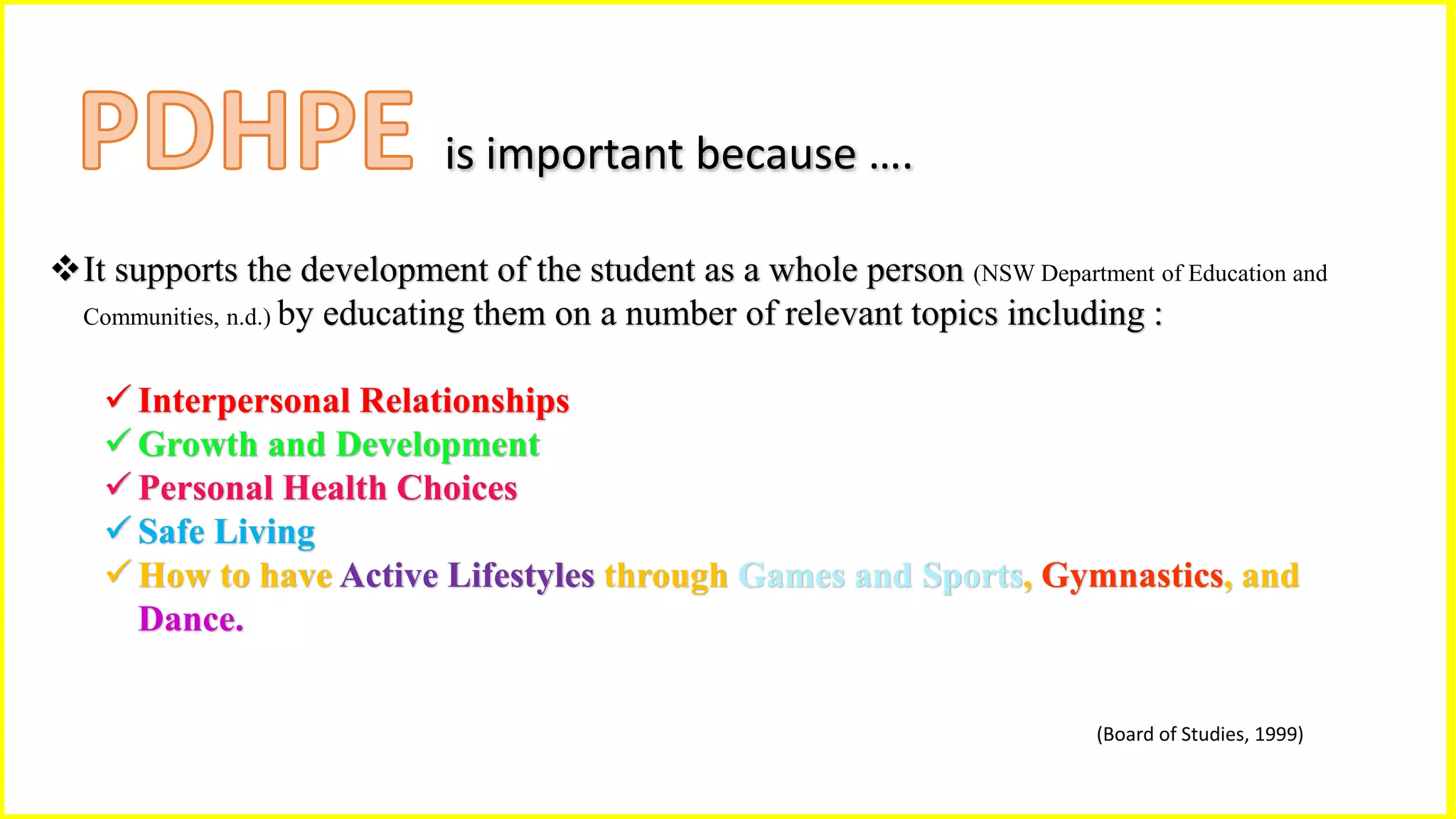 Personal Development, Health and Physical Education | PPT