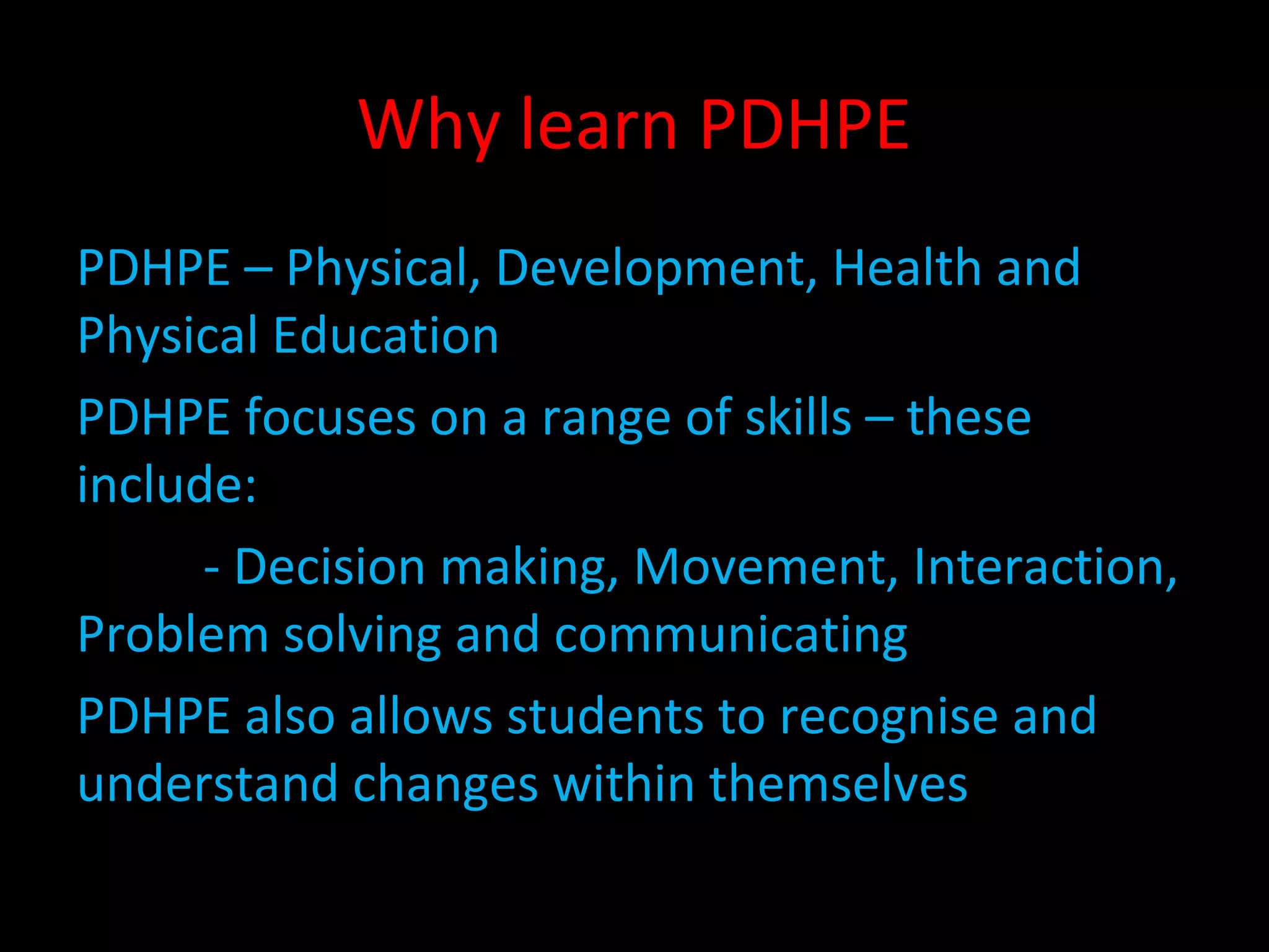 PDHPE Presentation | PPT