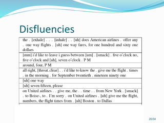 speech recognition and removal of disfluencies | PPT