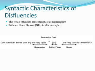 speech recognition and removal of disfluencies | PPT