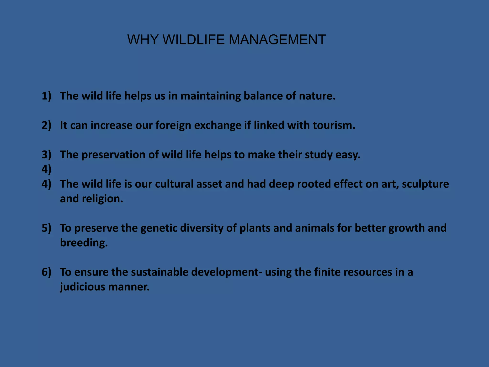A BRIEF OVERVIEW ON WILDLIFE MANAGEMENT | PPTX