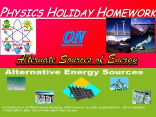 alternative sources of energy | PPTX