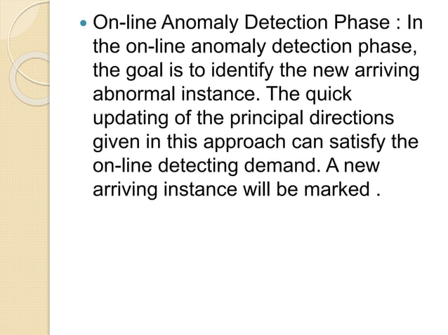 Anomaly Detection Via Pca Ppt
