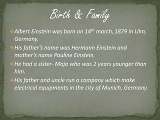 A Short Biography of Albert Einstein | PPT