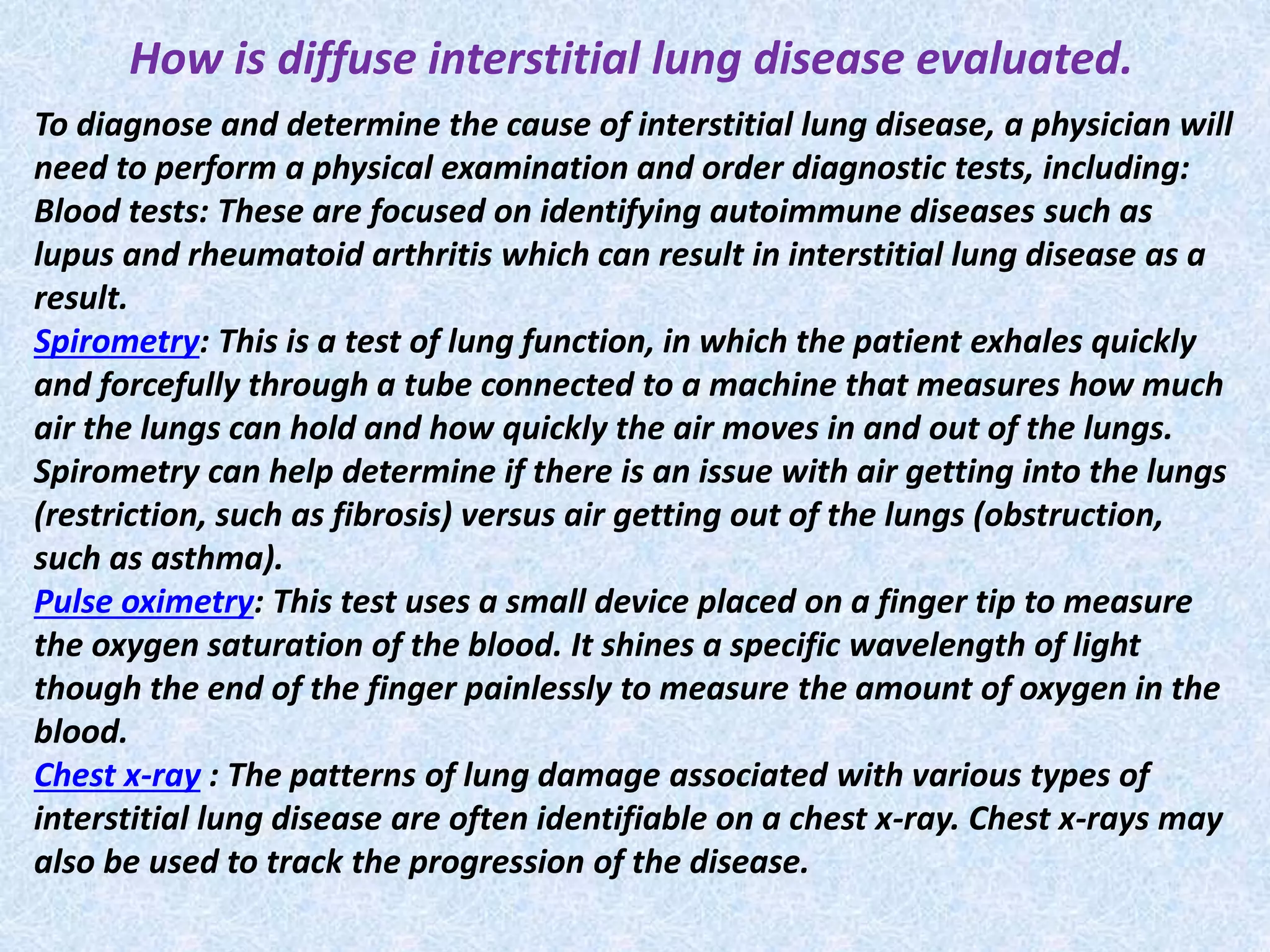Presentation1.pptx, radiological imaging of diffuse lung disease. | PPTX