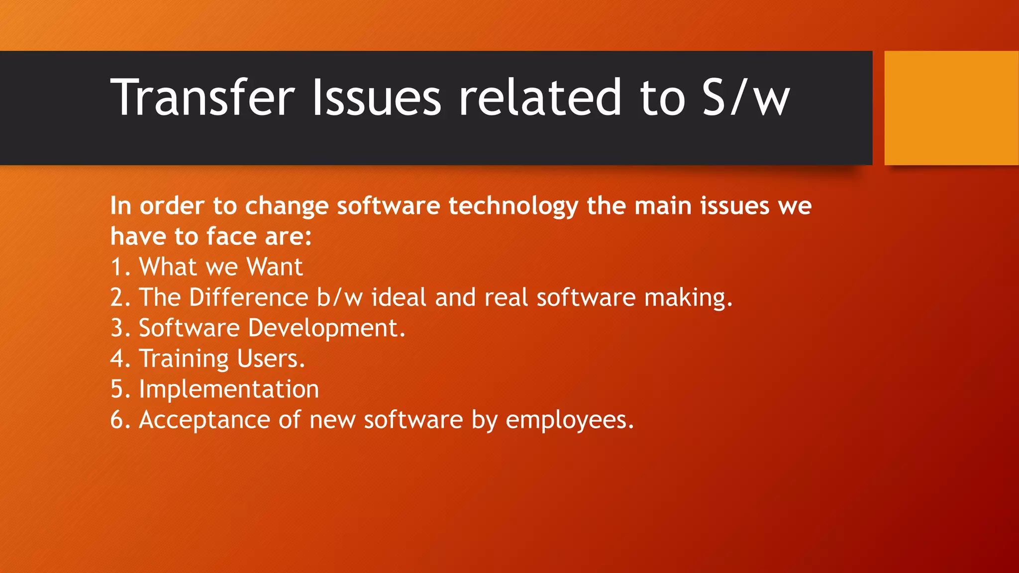 Technology Transfer Issues related To Software | PPTX | IT and Internet ...