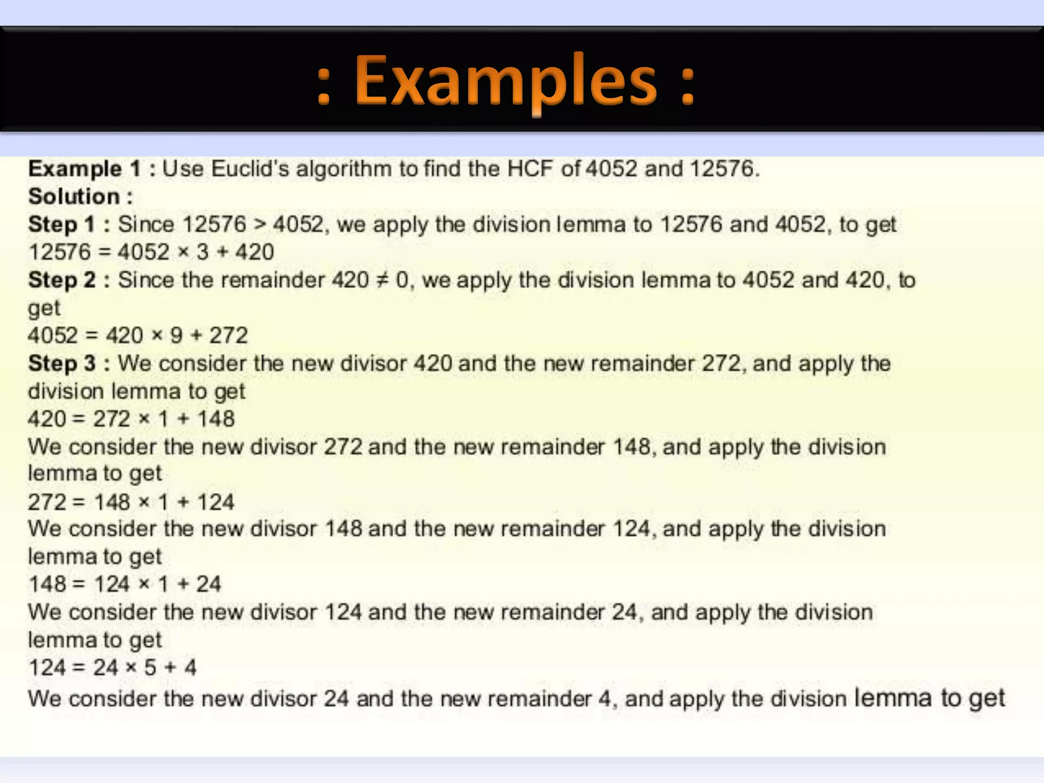 Euclid Division Lemma | PPTX