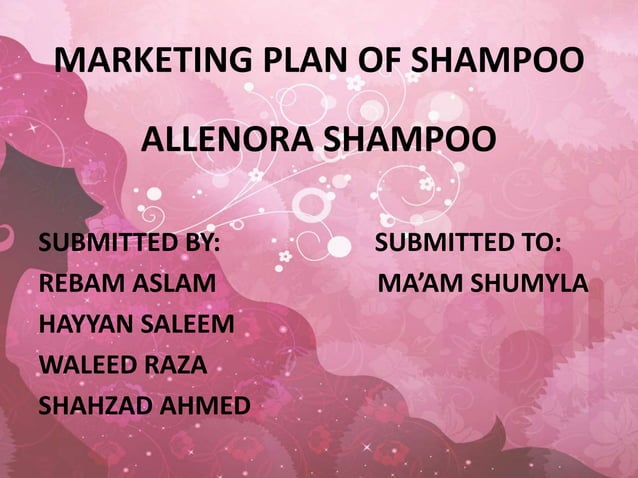 marketing plan of shampoo | PPTX