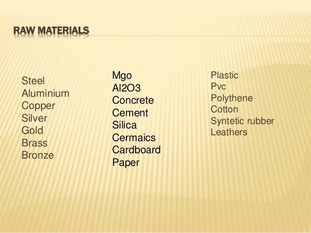 raw materials for designers and enginers