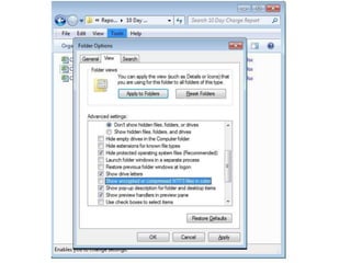 Why does a folder or files name change its color to blue or green? | PPTX