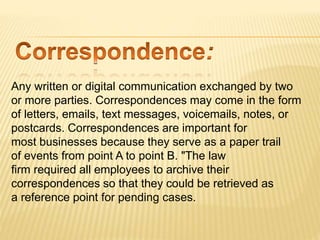 External correpondence | PPTX
