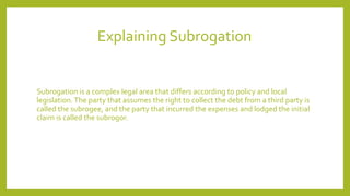 Explaining Subrogation | PPTX