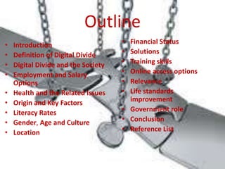 The Digital Divide: Information and Communication Technologies in ...