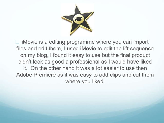 imovie - adobe premiere | PPT