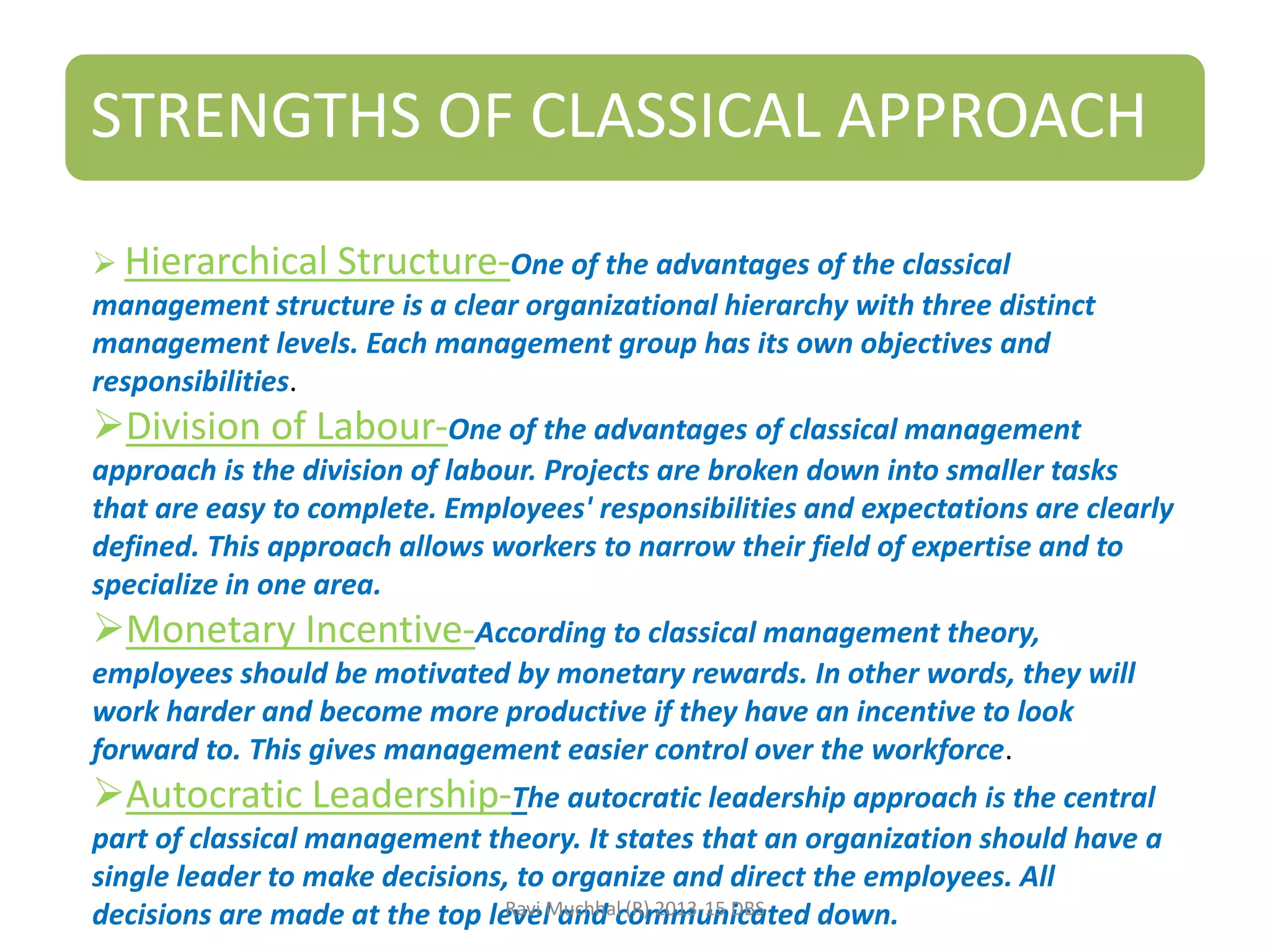 Classical theory of management | PPTX
