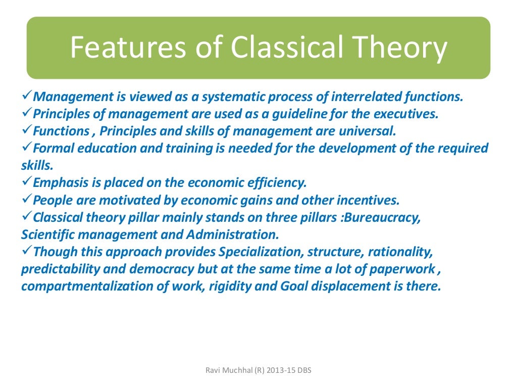 Classical theory of management