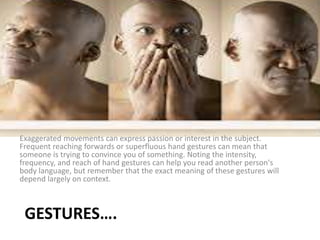 body language.. in interview & while giving presentation | PPTX