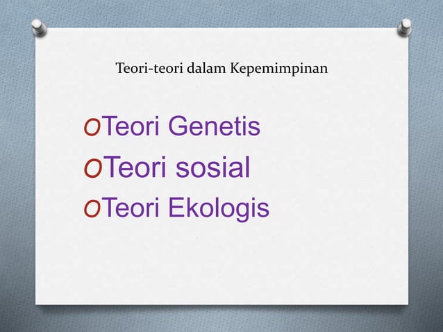 Konsep dan Teori Pemimpin dan Kepemimpinan | PPTX