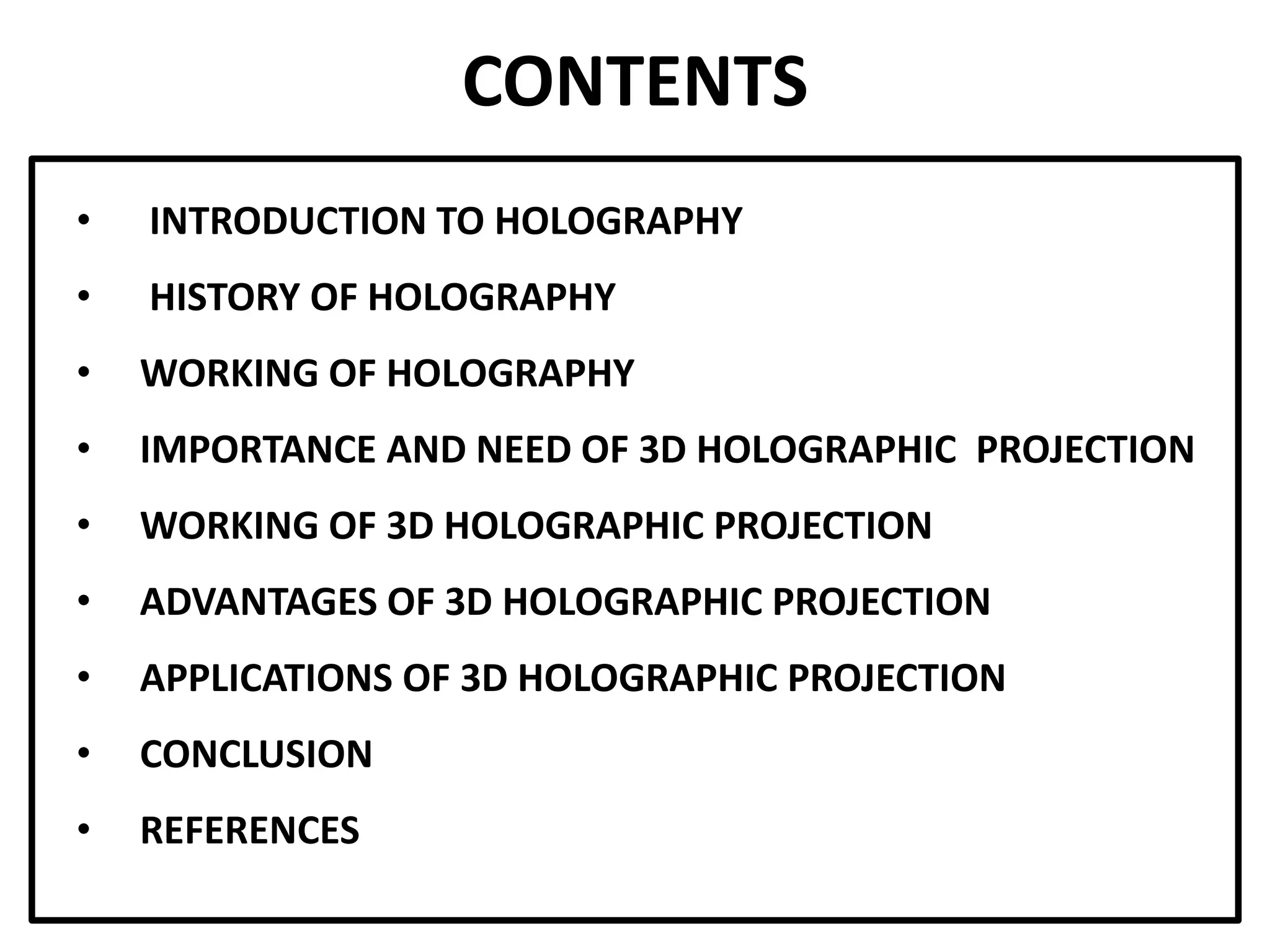 3D HOLOGRAPHIC PROJECTION | PPTX