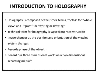 3D HOLOGRAPHIC PROJECTION | PPTX