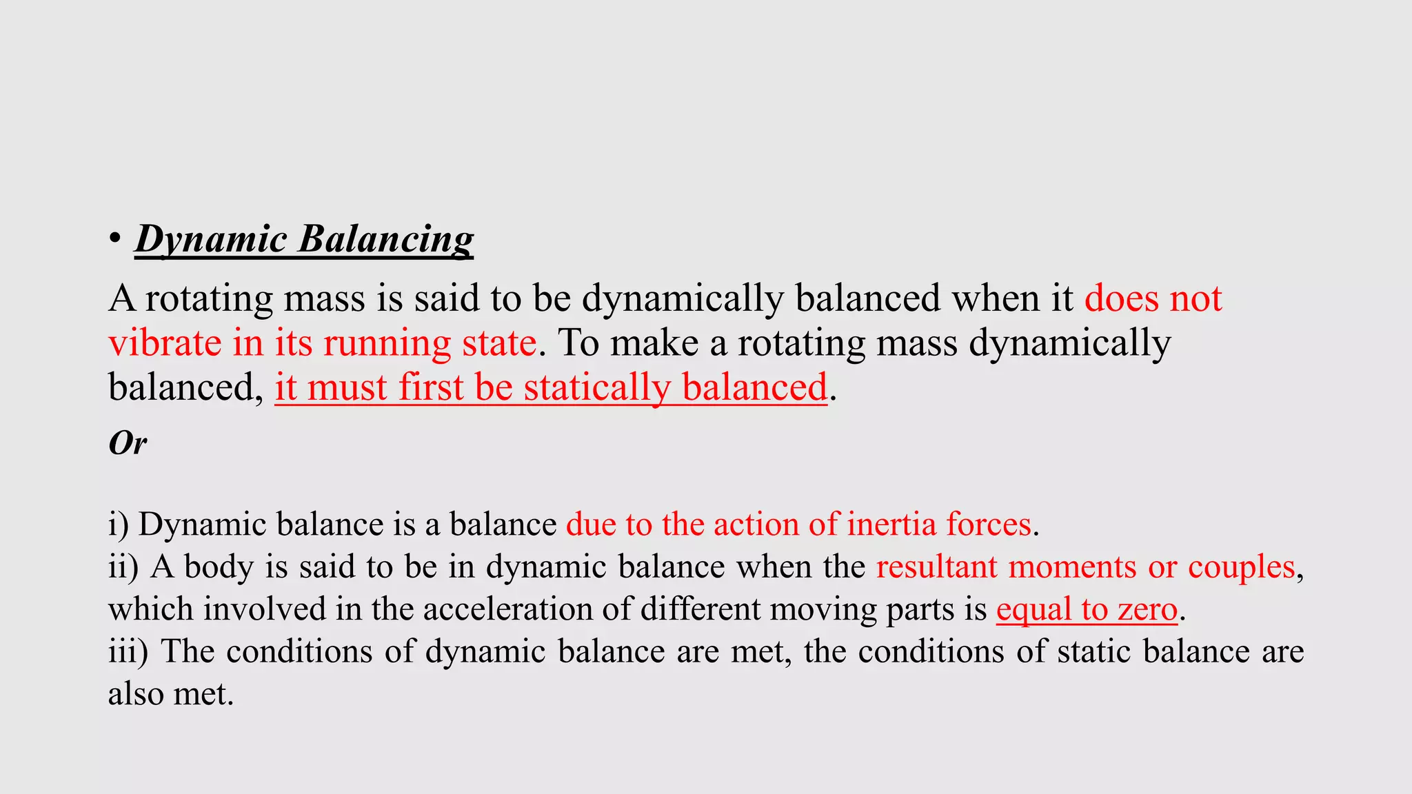 Static and Dynamic Balancing of Rotating Mass | PPTX