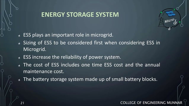 MicroGrid and Energy Storage System COMPLETE DETAILS NEW PPT | PPSX