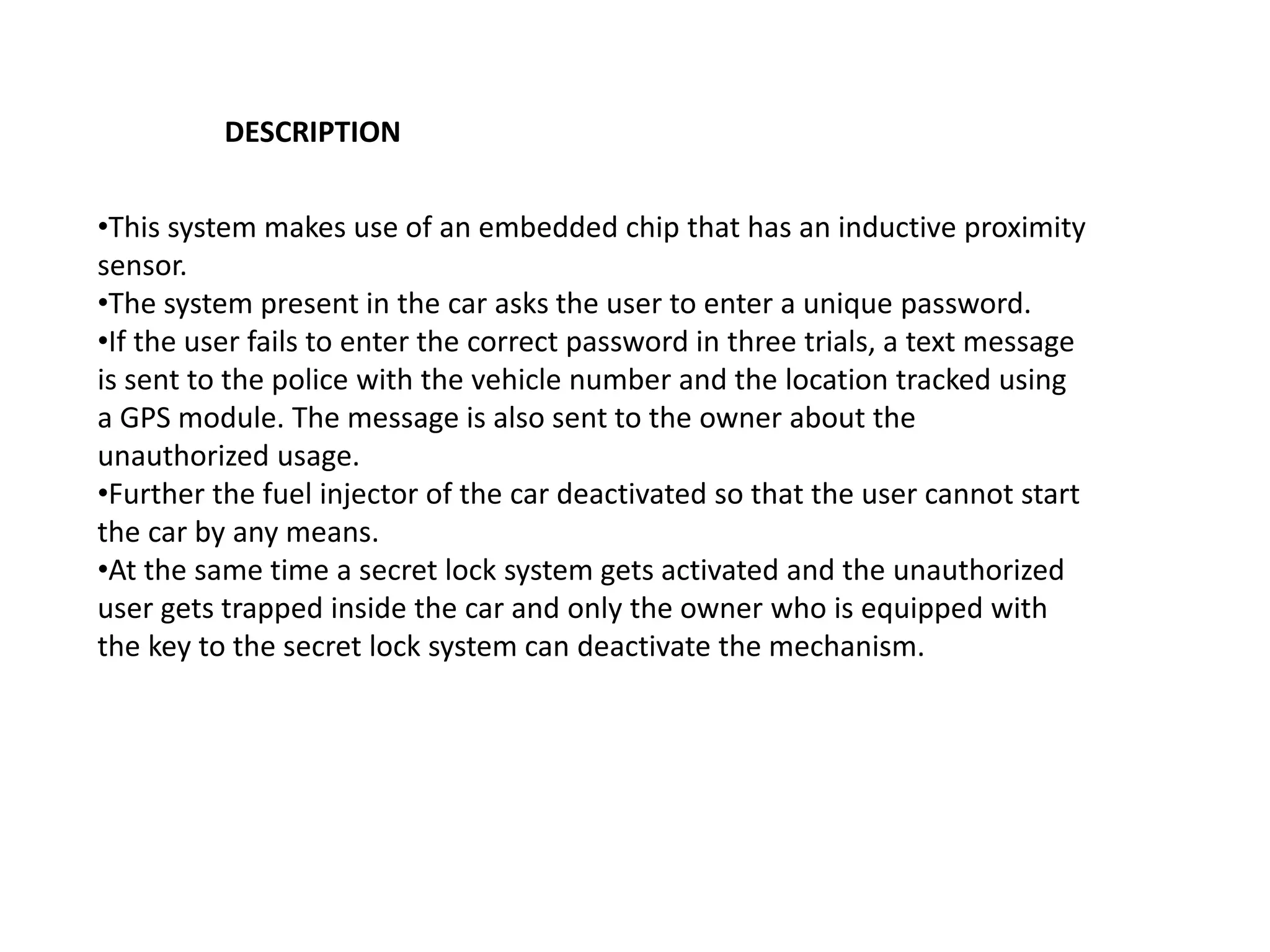 anti theft vehicular security system | PPTX